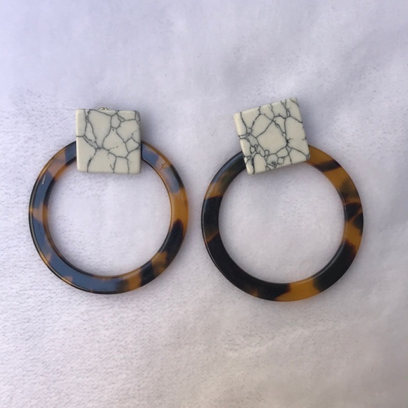 Jewelry | New Tortoise Shell Marble Hoop Earrings | Poshmark